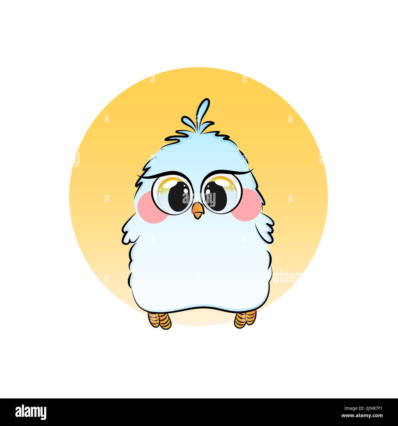 Cute little blue bird in cartoon style Stock Vector Image & Art - Alamy