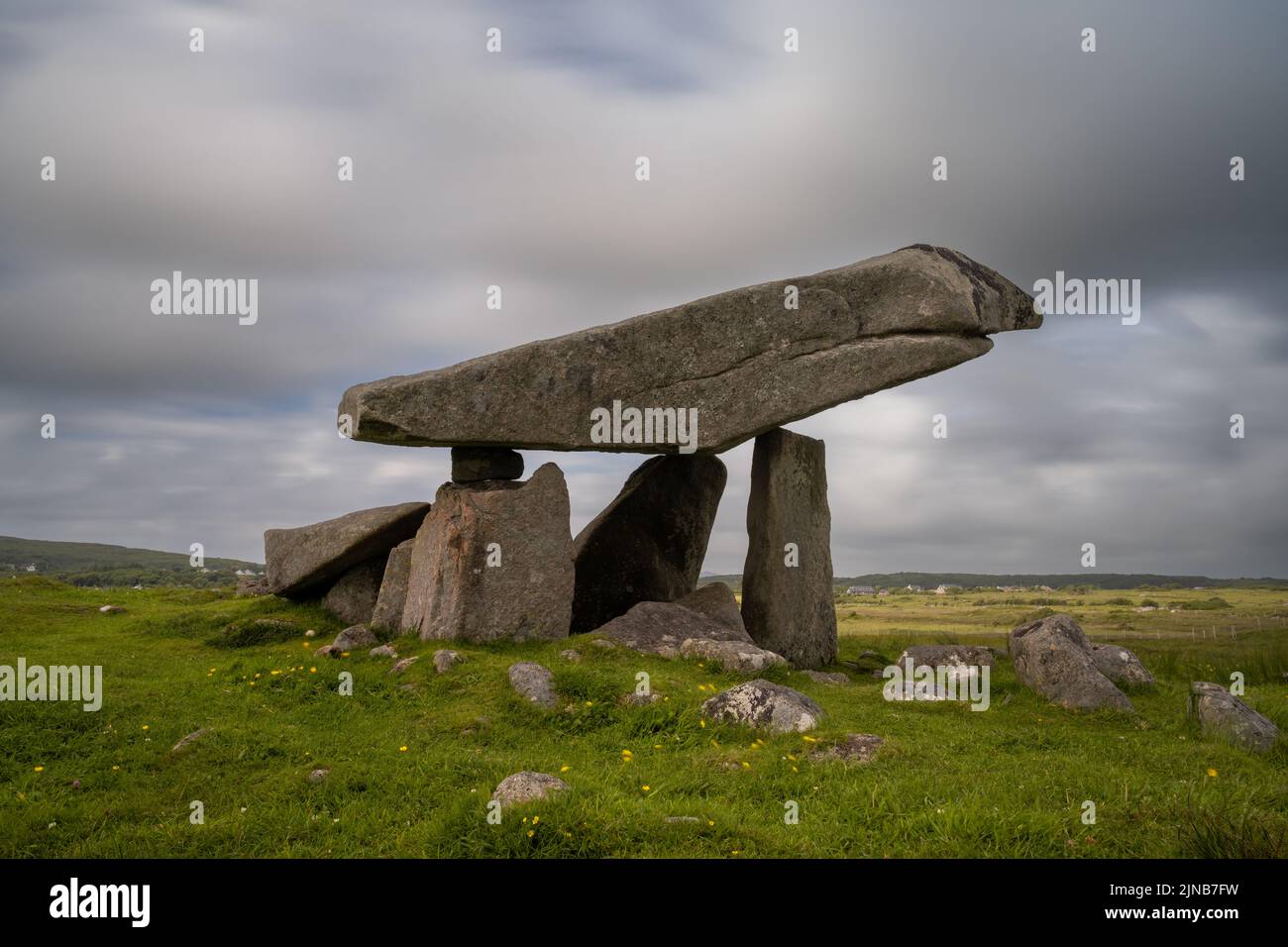 A long exposure view of the Kilclooney Dolmen in County Donegal in ...