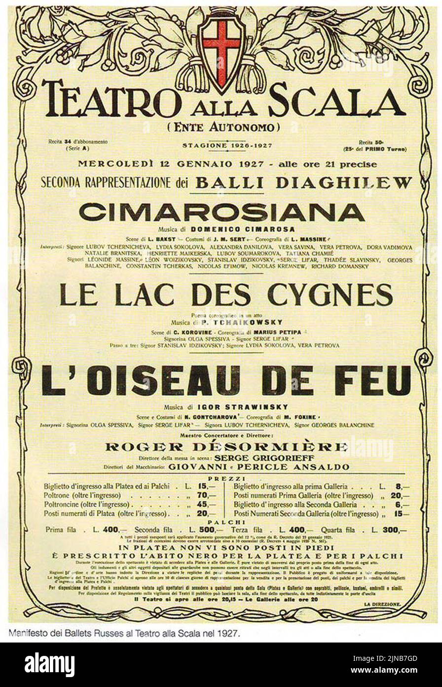 Teatro alla Scala Swan Lake poster 1927 Stock Photo - Alamy