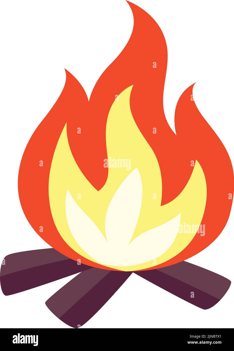Campfire icon. Cartoon fire on woods. Bonfire symbol Stock Vector Image ...