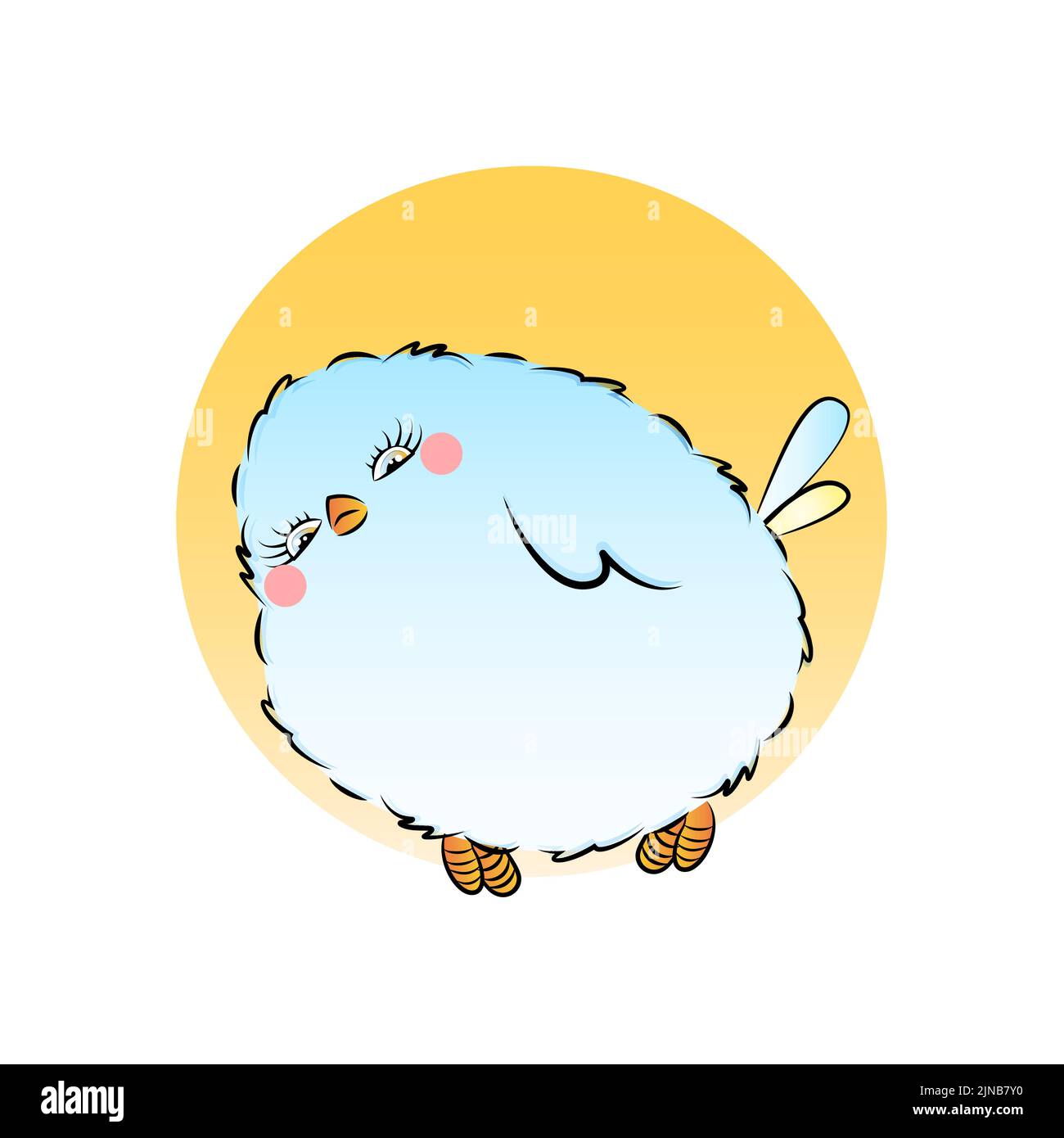 Cute little blue bird in cartoon style Stock Vector Image & Art - Alamy