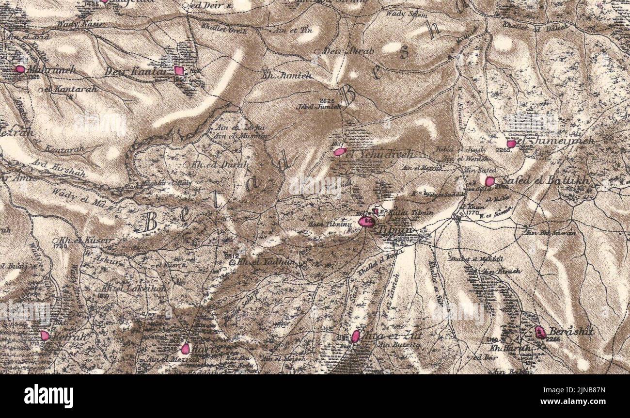 Tebnine and the surrounding area in the Survey of Western Palestine ...