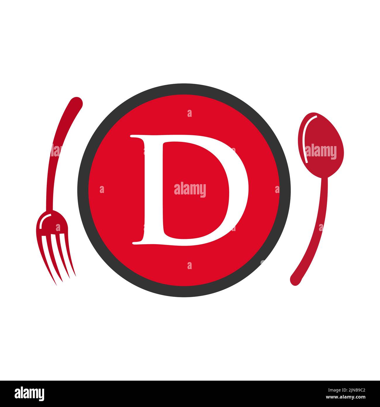 Letter D Restaurant Logo. Restaurant Logotype On Letter D Spoon And ...