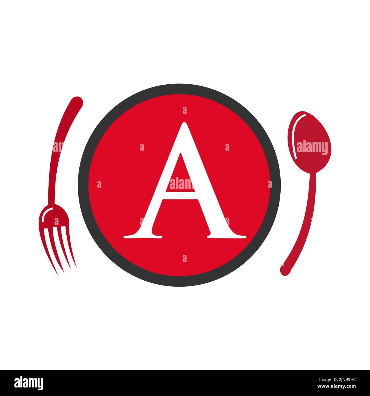 Letter A Restaurant Logo. Restaurant Logotype On Letter A Spoon And ...