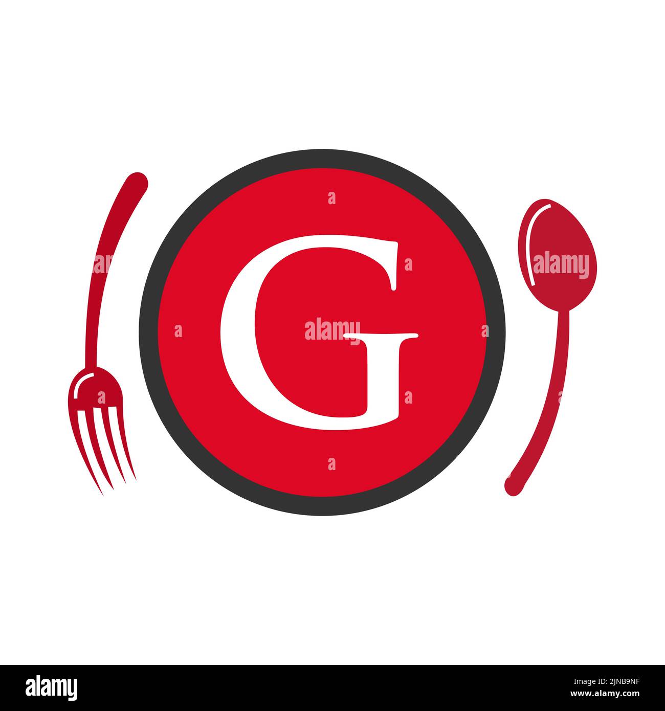 Letter G Restaurant Logo. Restaurant Logotype On Letter G Spoon And ...