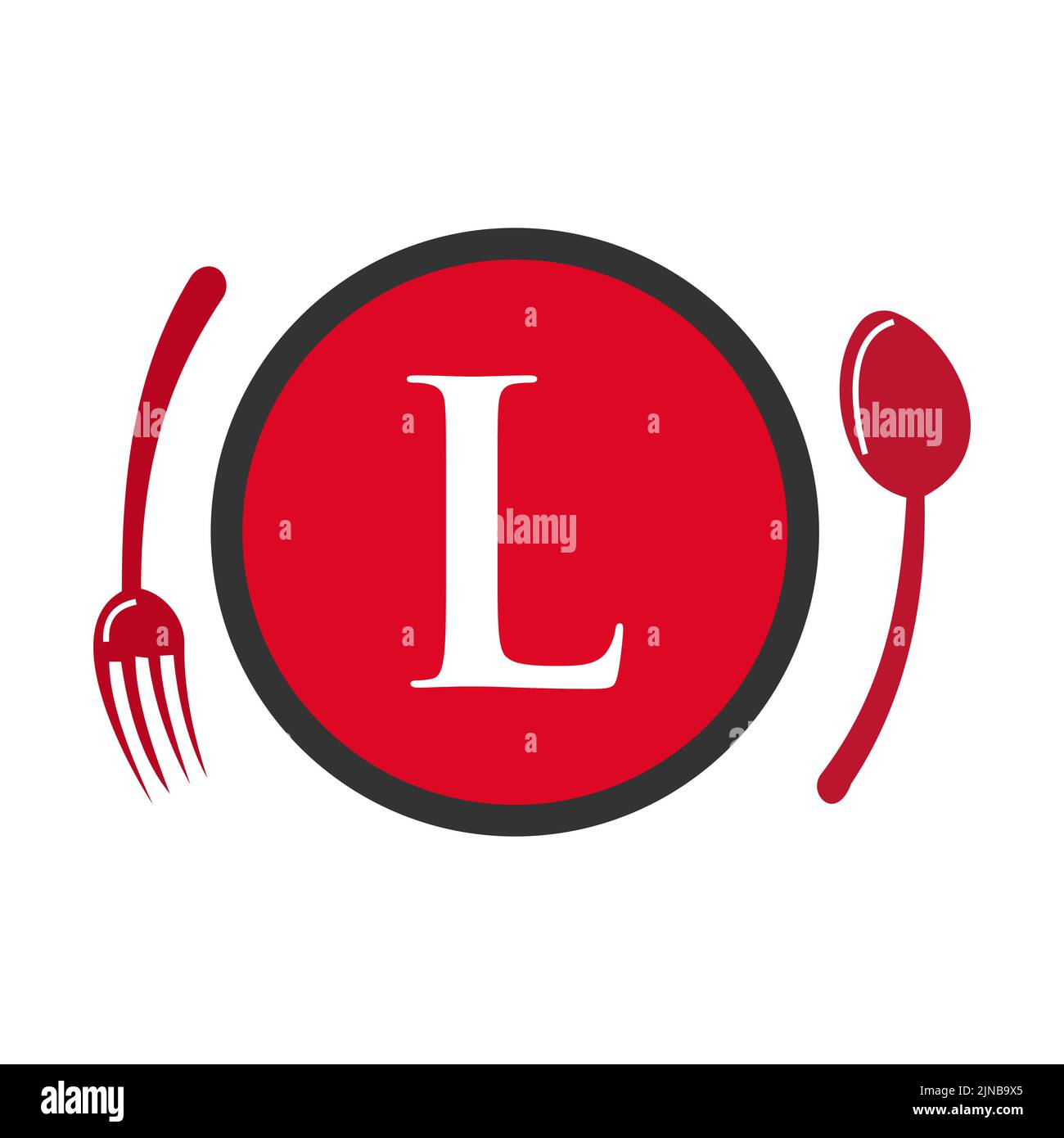 Letter L Restaurant Logo. Restaurant Logotype On Letter L Spoon And ...