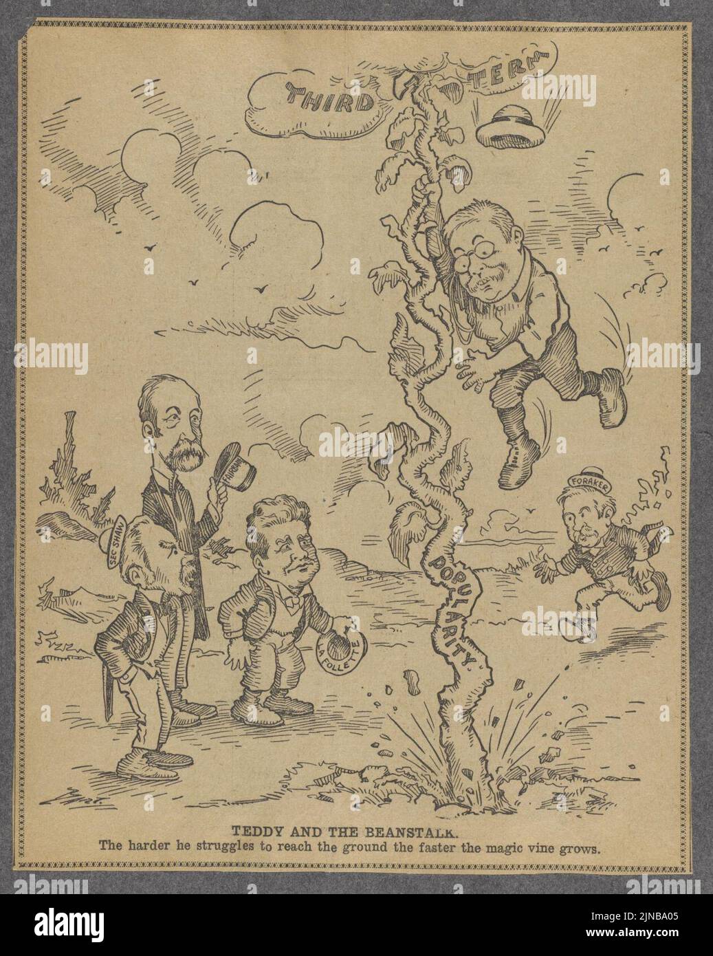 Teddy and the beanstalk The harder he struggles to reach the ground the ...