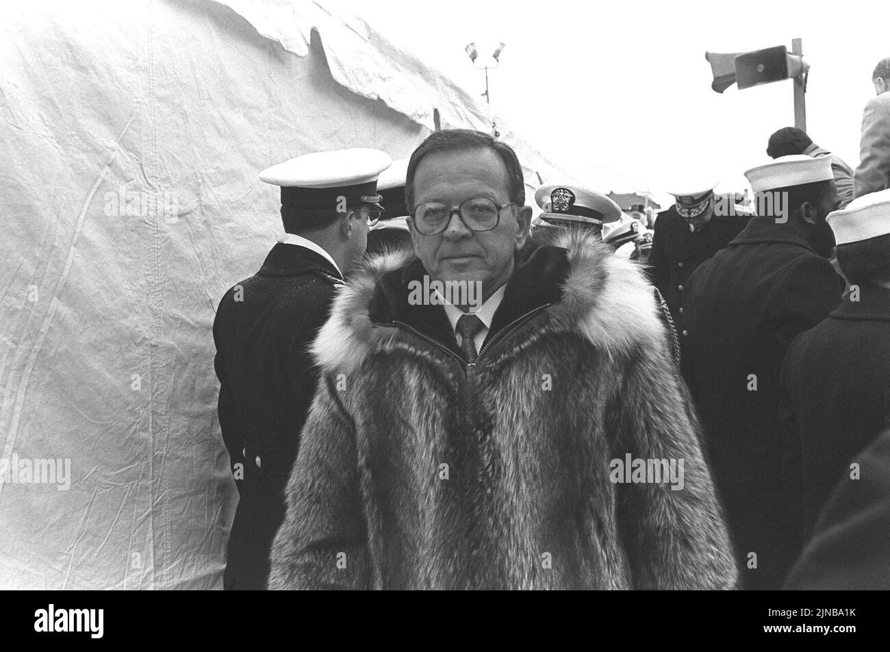 Ted Stevens arrives for the commissioning of the nuclear-powered ...