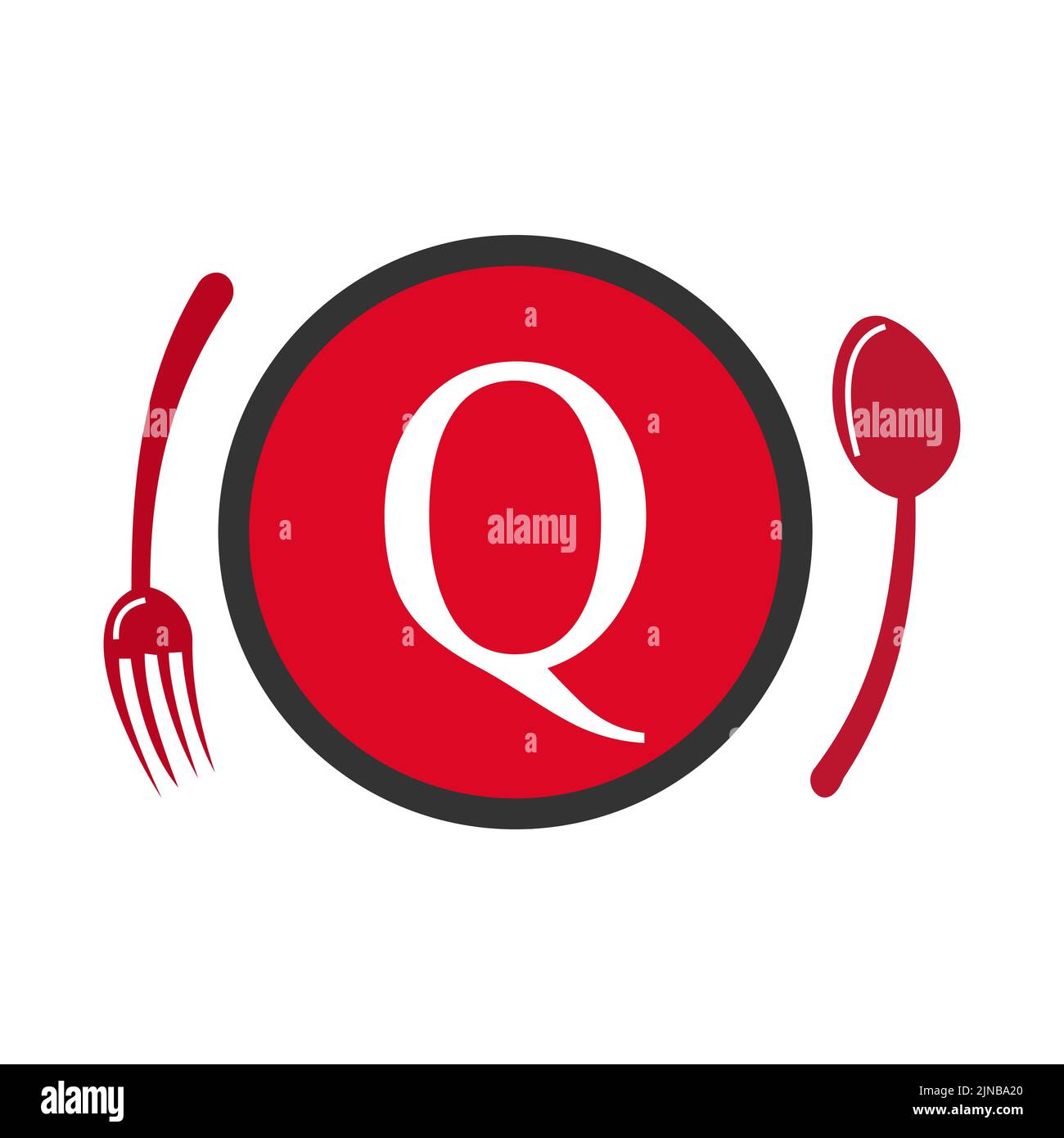 Letter Q Restaurant Logo. Restaurant Logotype On Letter Q Spoon And ...