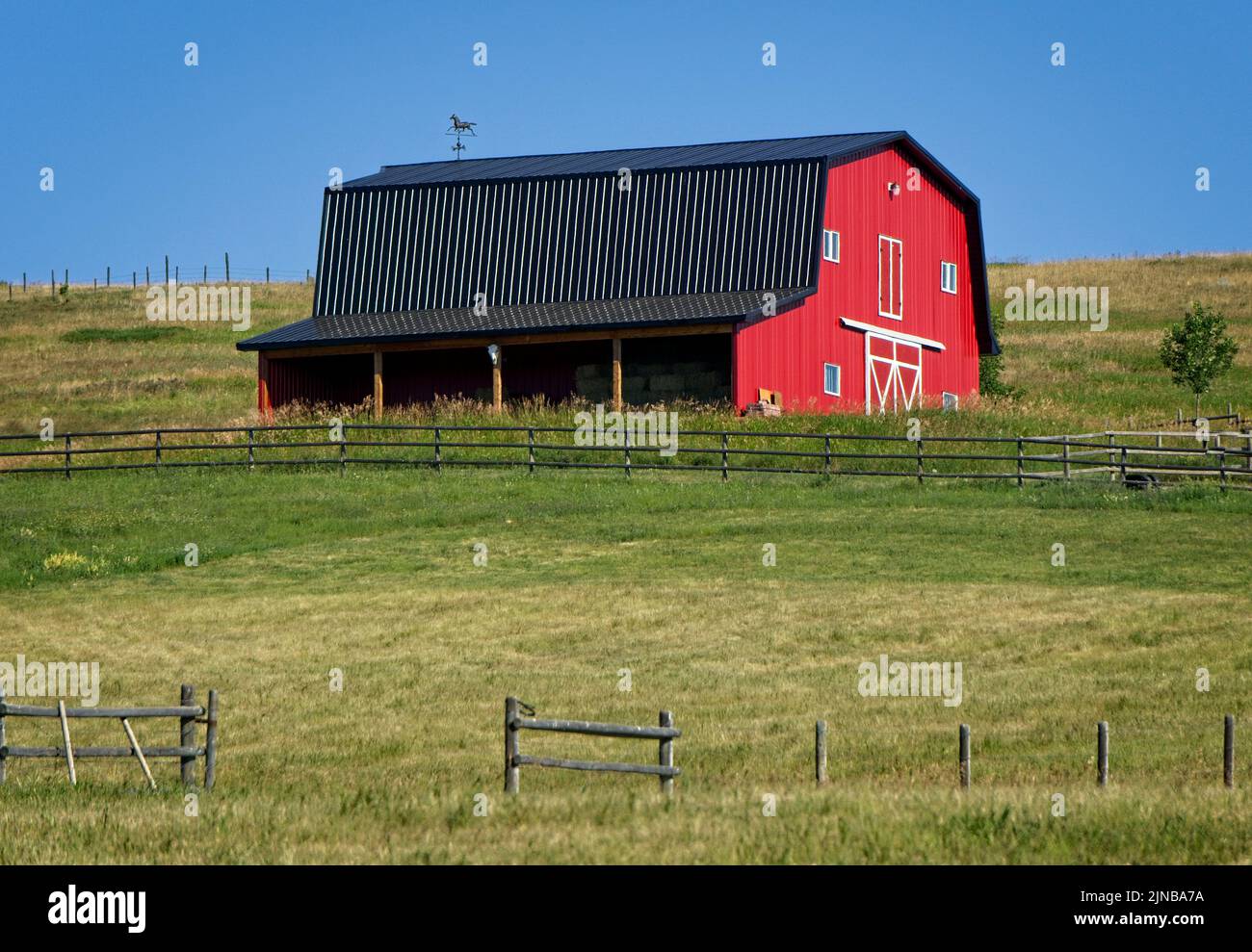 red barn southern Alberta Stock Photo - Alamy