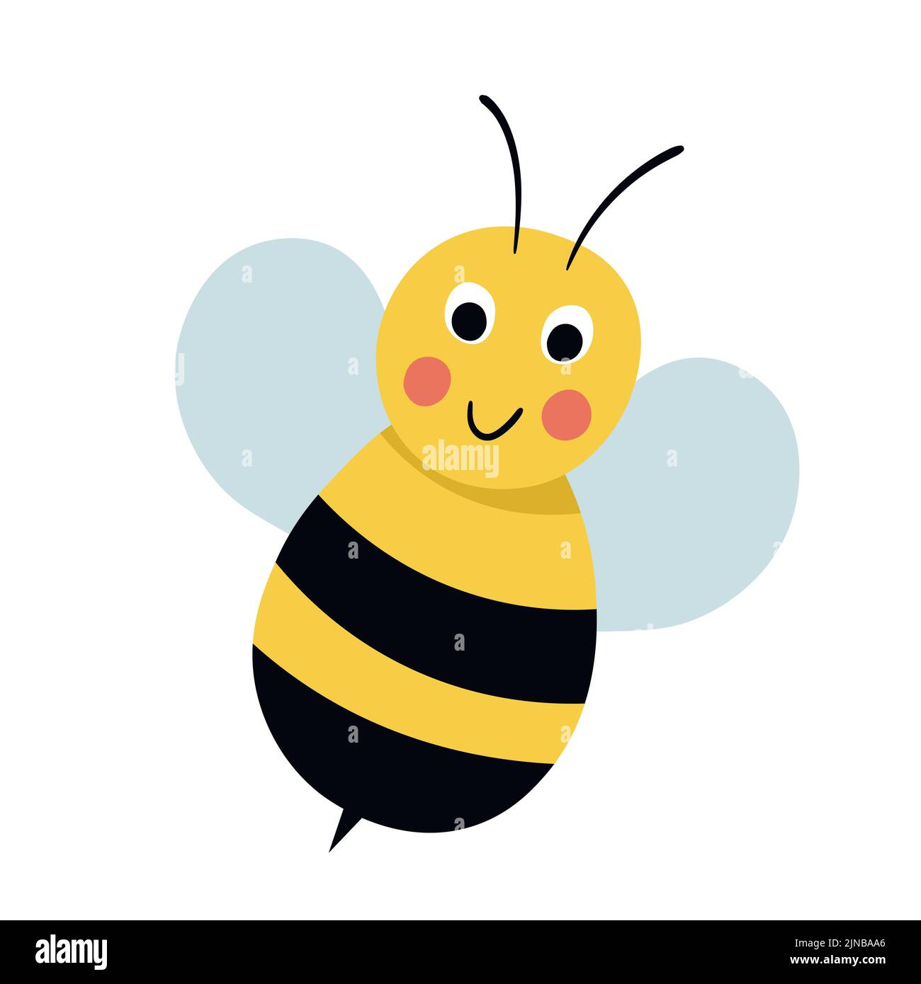 Cartoon bee mascot. A small bees flies. Wasp collection. Vector ...