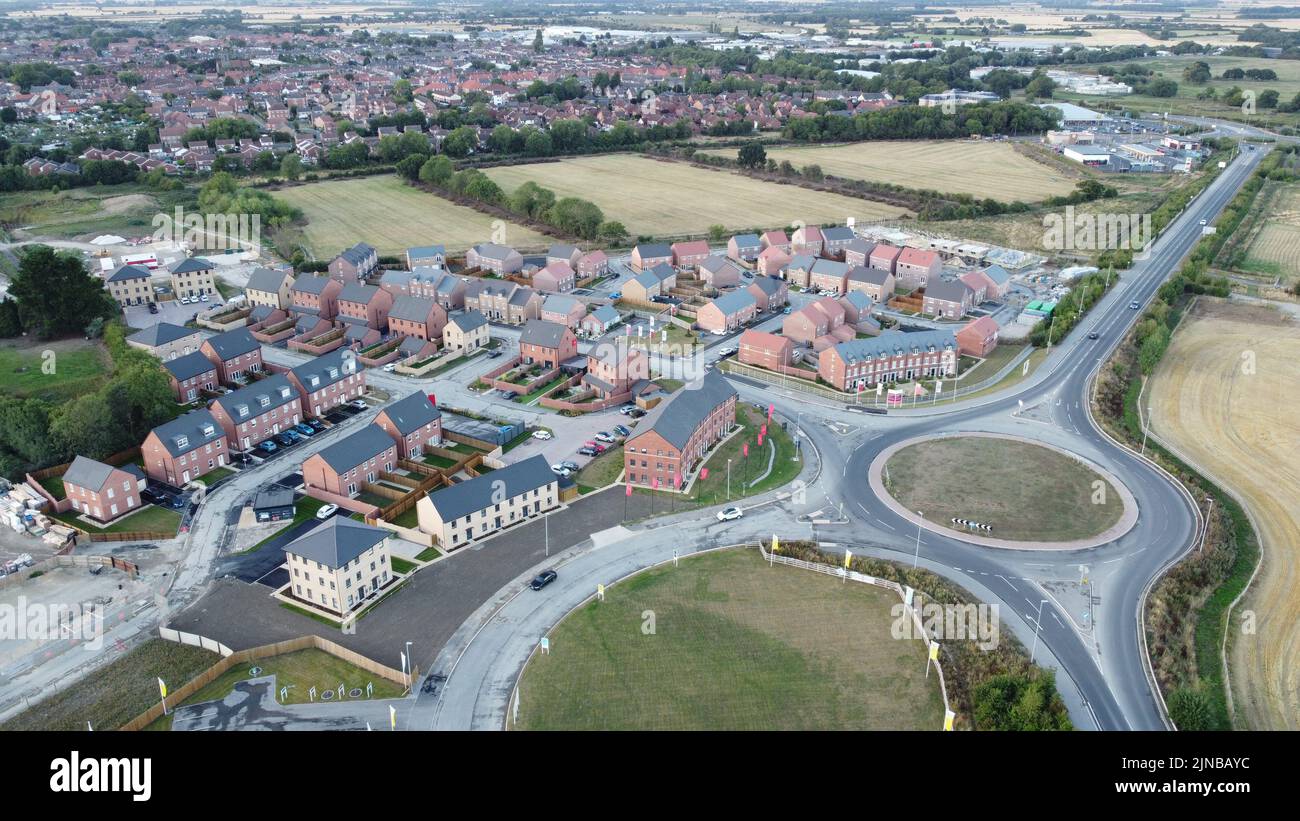Aerial View of New Housing Construction Site Development, Minster Way ...