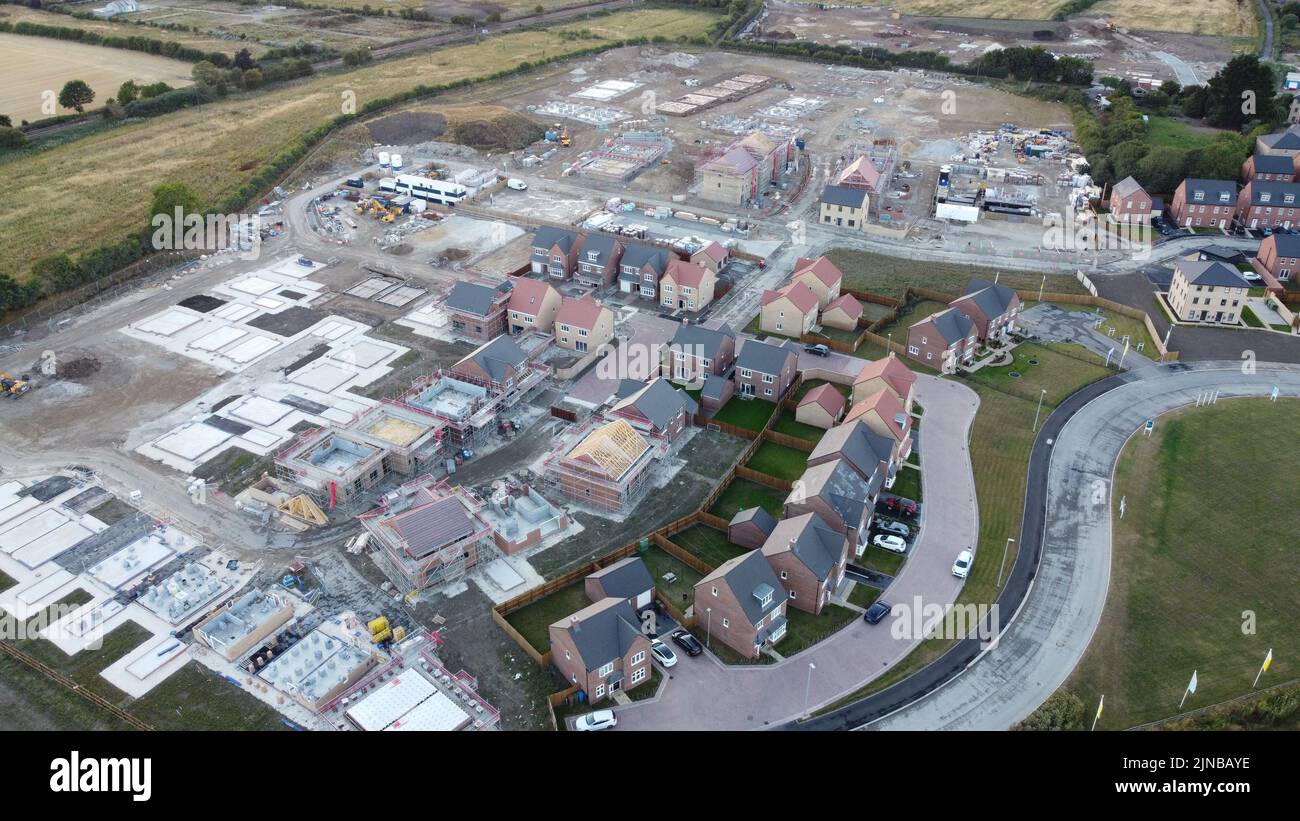 Aerial View of New Housing Construction Site Development, Minster Way ...