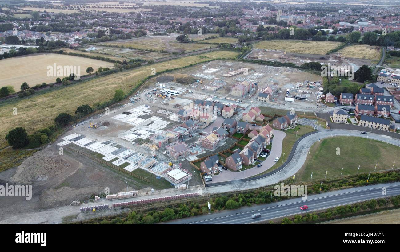 Aerial View of New Housing Construction Site Development, Minster Way ...