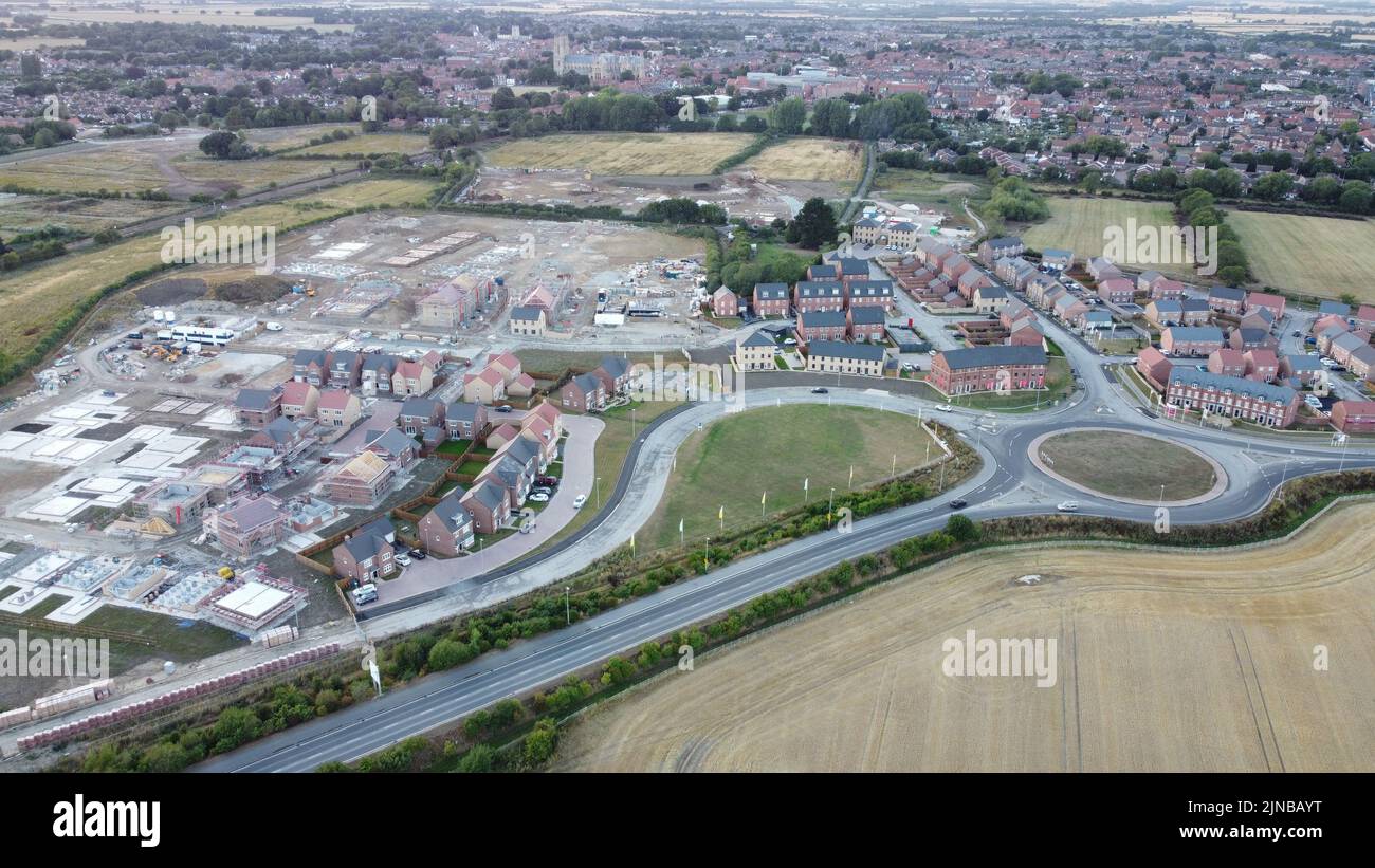 Aerial View of New Housing Construction Site Development, Minster Way ...