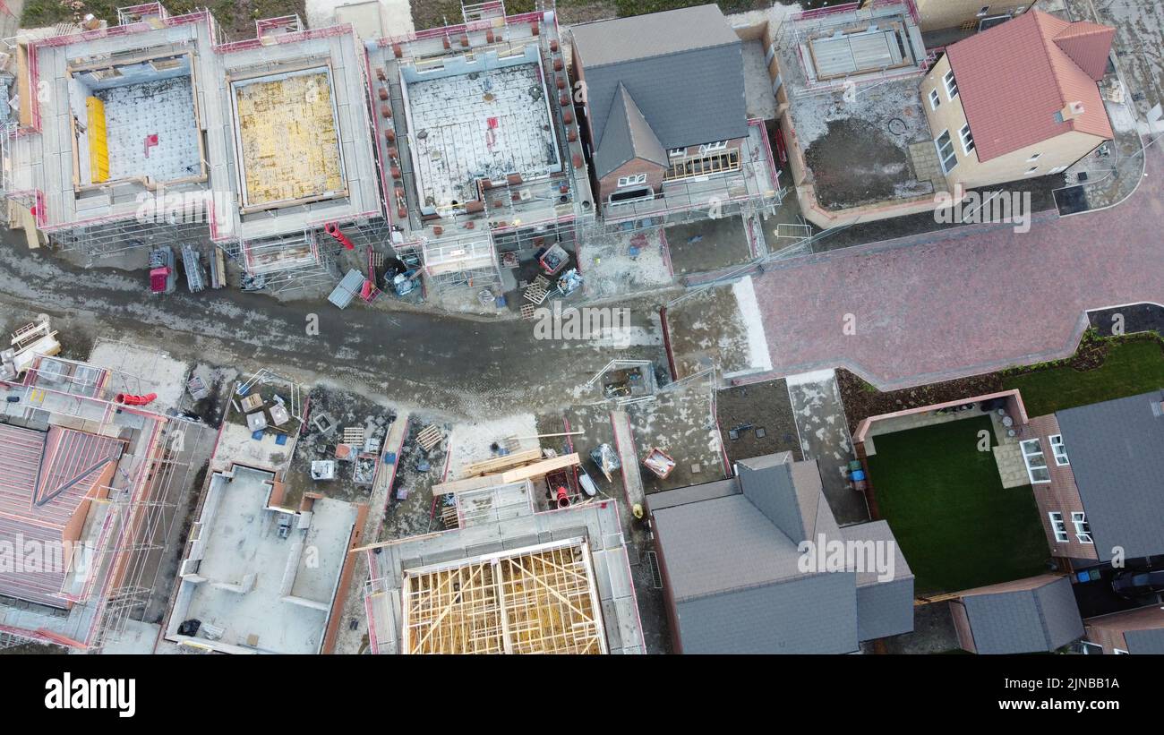 Aerial view of construction site building new residential houses Stock ...