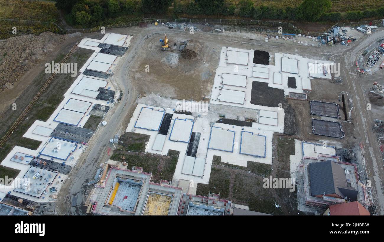 Aerial view of construction site building new residential houses Stock ...