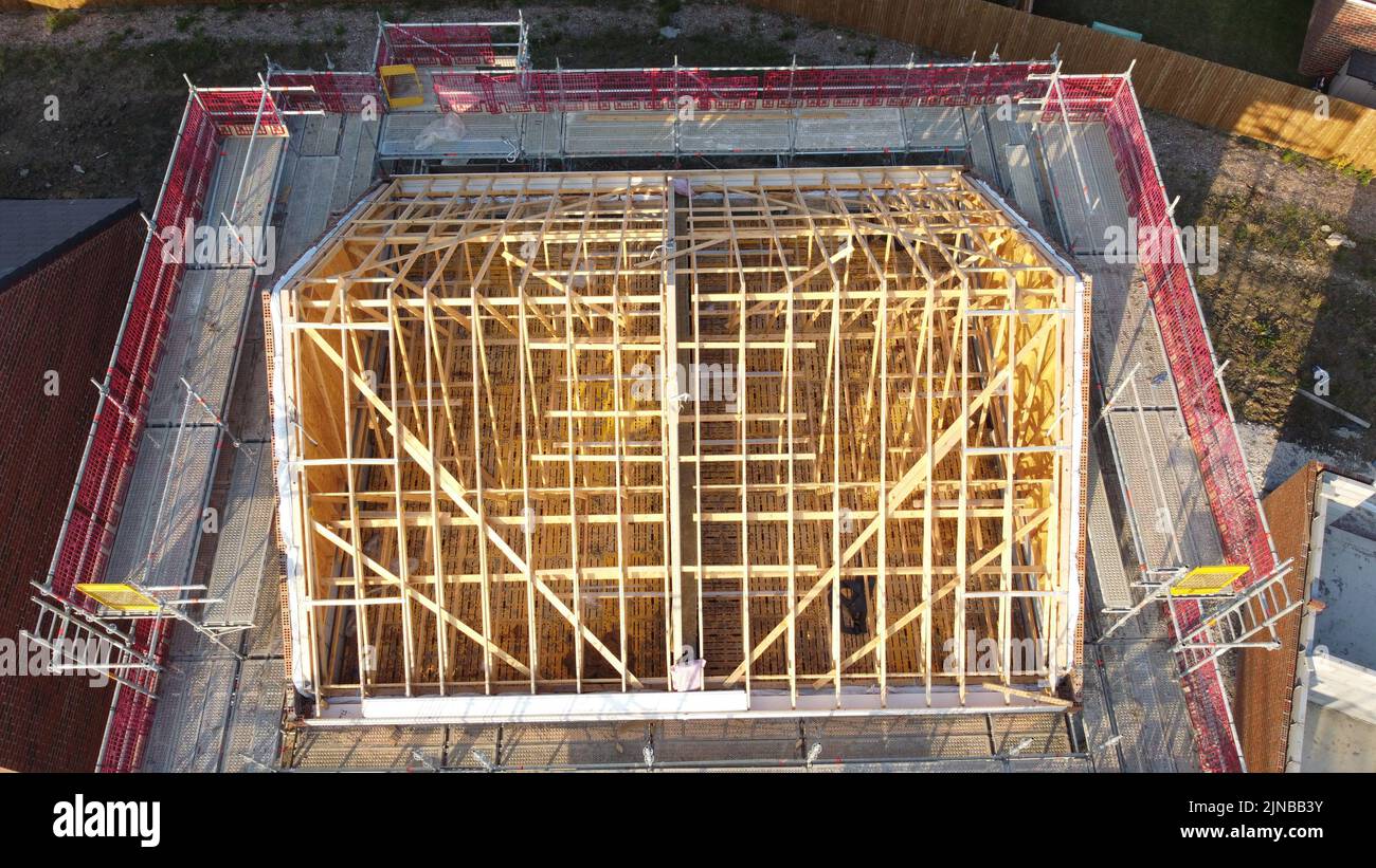 Aerial view of construction site building new residential houses Stock ...