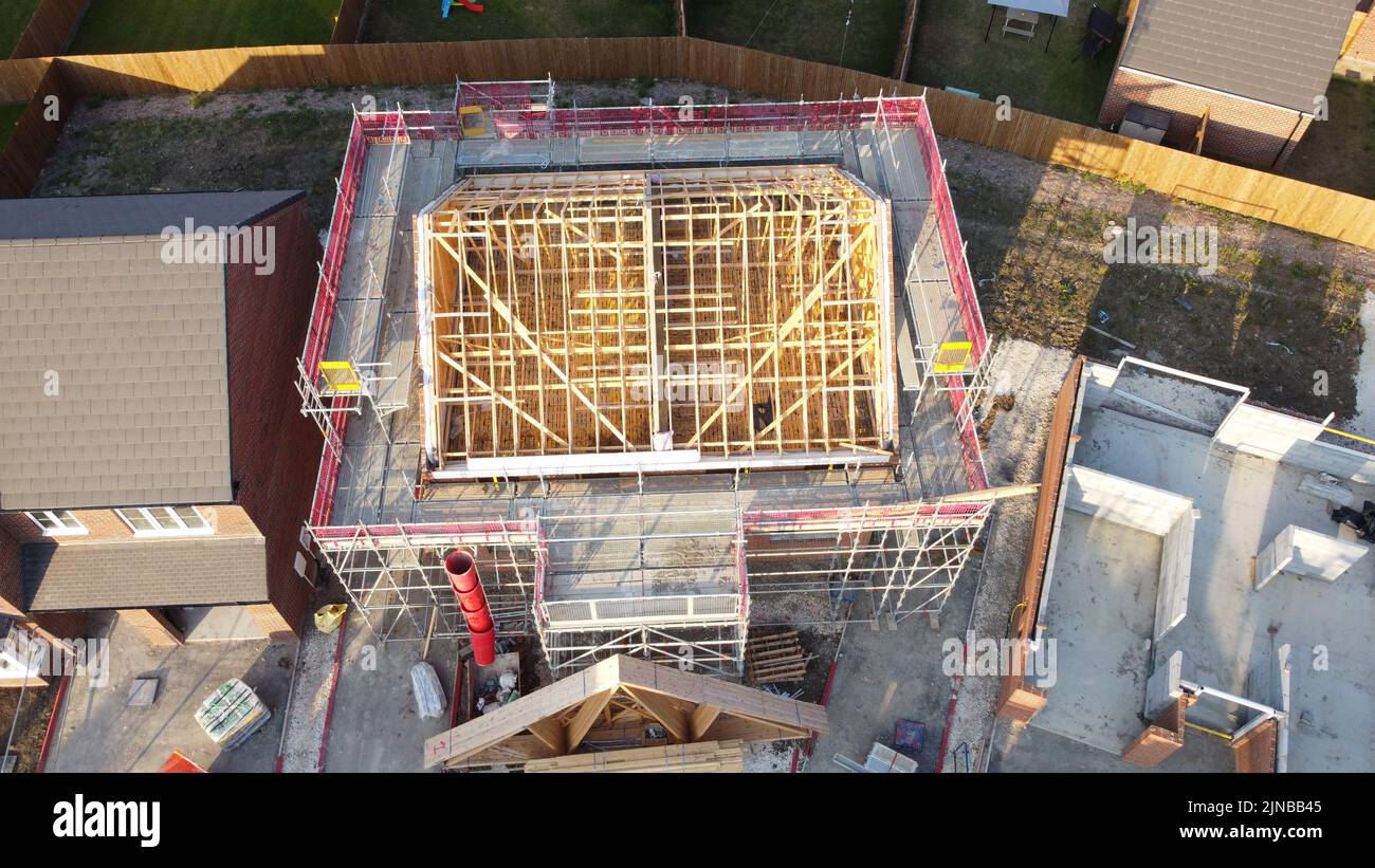 Aerial view of construction site building new residential houses Stock ...