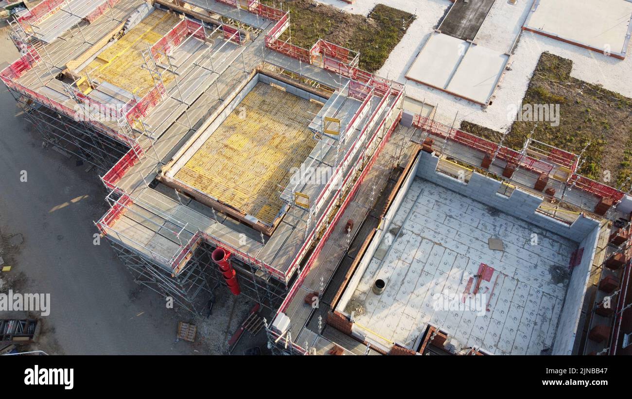 Aerial view of construction site building new residential houses Stock ...
