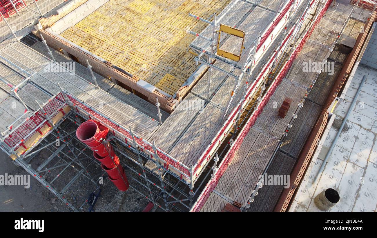 Aerial view of construction site building new residential houses Stock ...