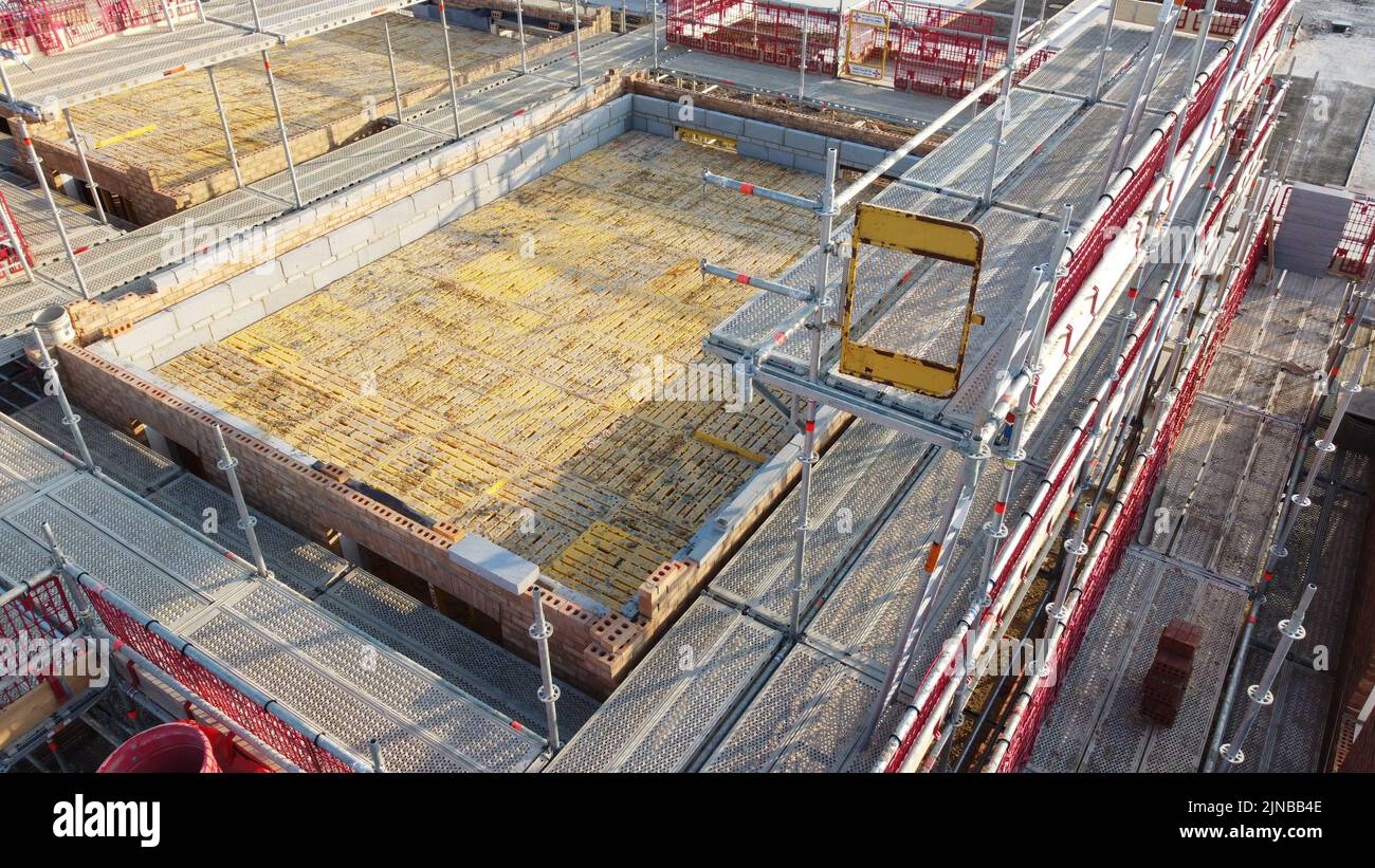 Aerial view of construction site building new residential houses Stock ...