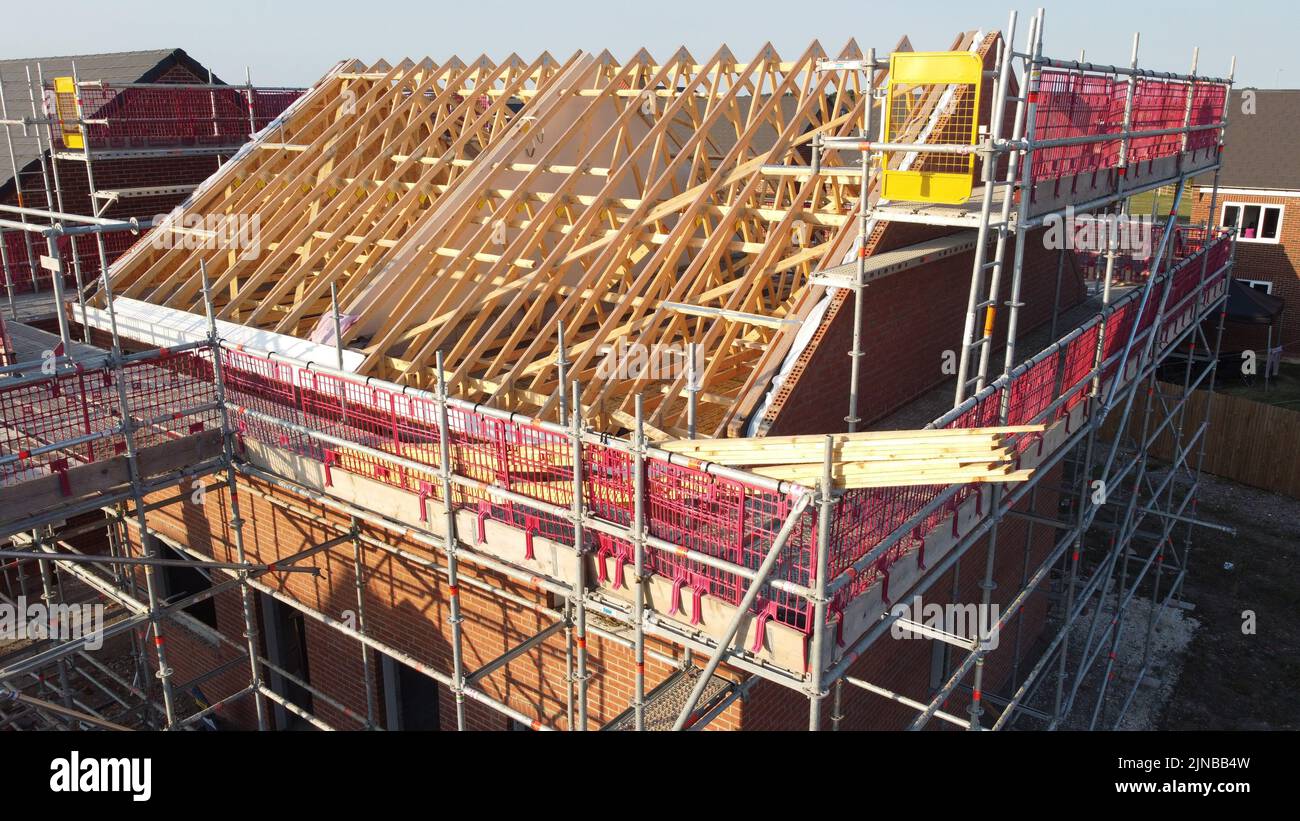 Aerial view of construction site building new residential houses Stock ...