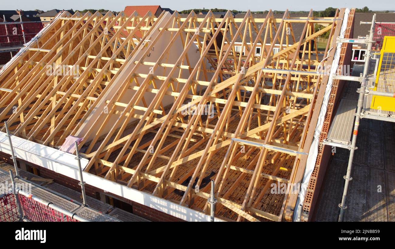Aerial view of construction site building new residential houses Stock ...