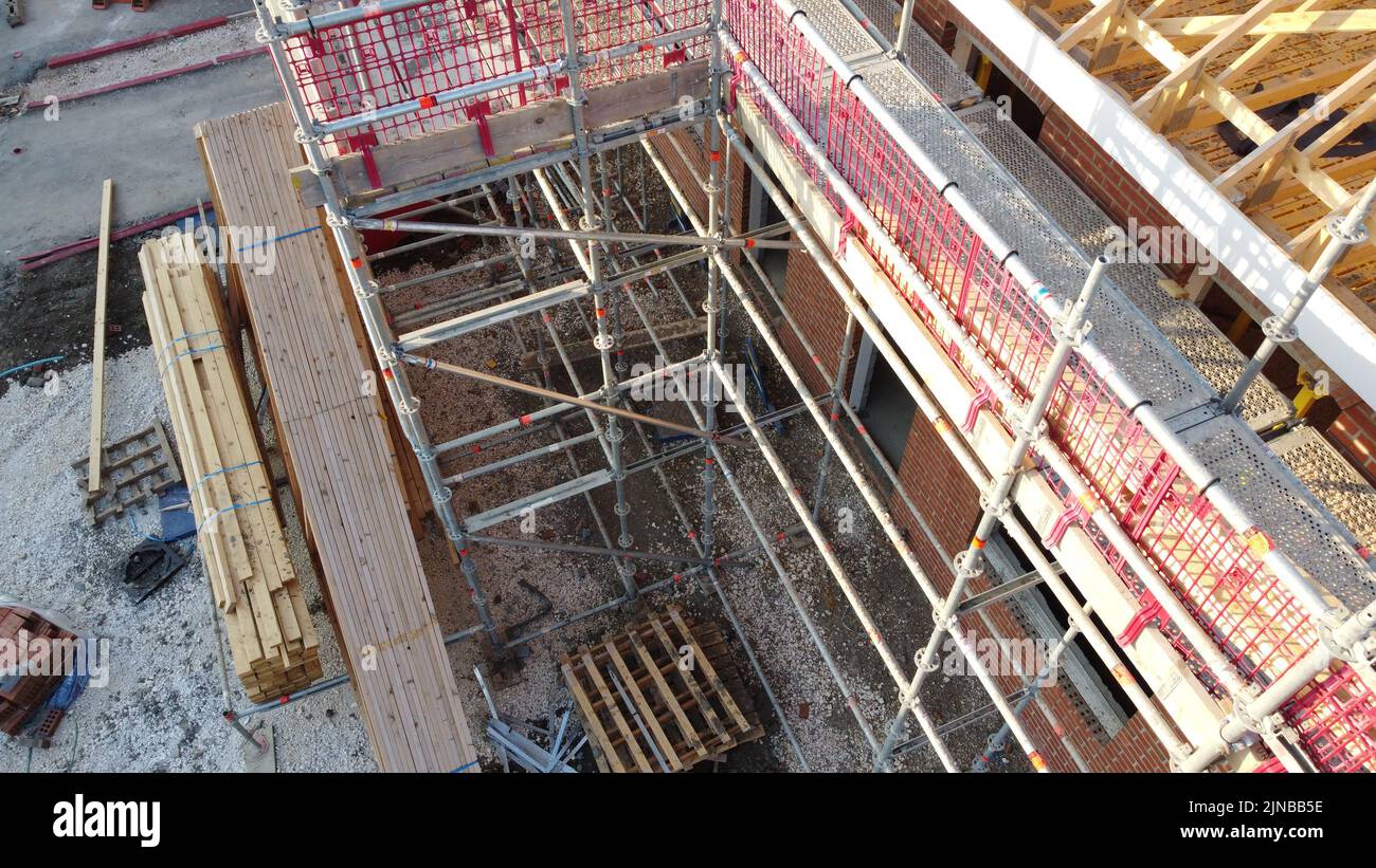 Aerial view of construction site building new residential houses Stock ...