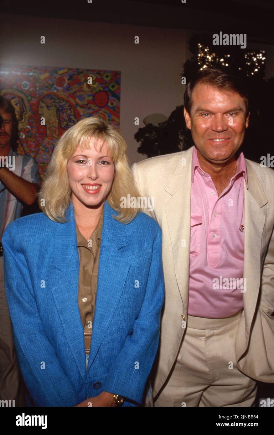 Glen Campbell and Kimberly Woolen at Spago's Restaurant in West ...
