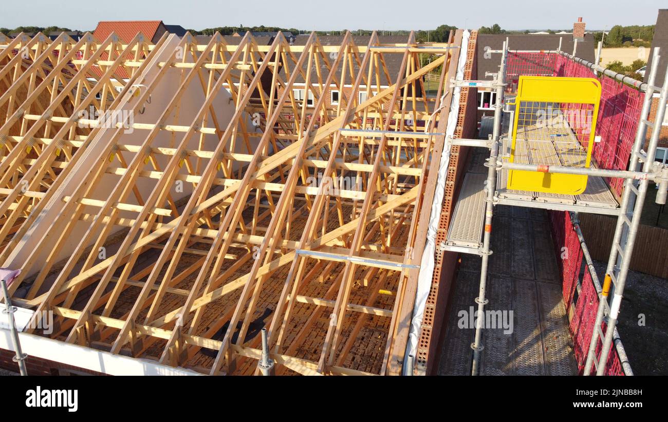 Aerial view of construction site building new residential houses Stock ...