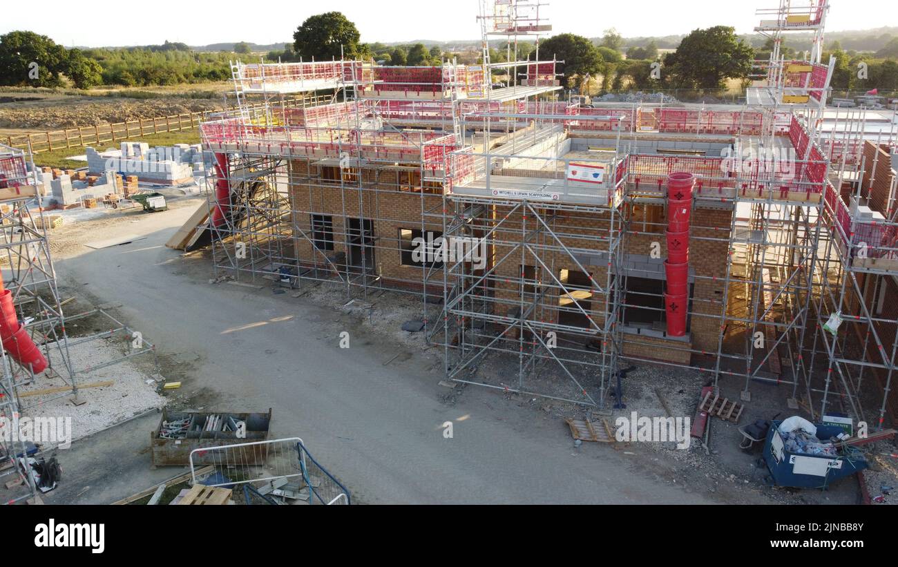 Aerial view of construction site building new residential houses Stock ...