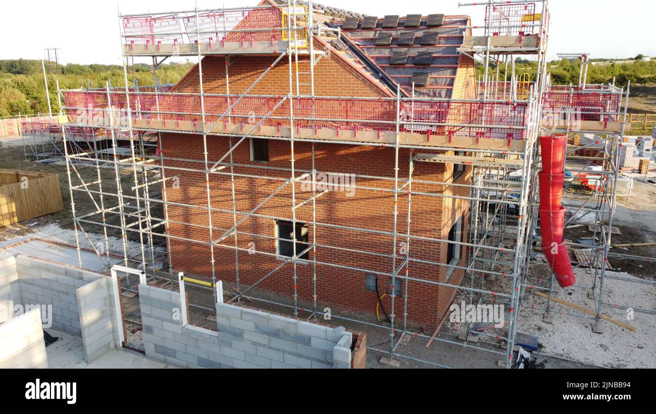 Aerial view of construction site building new residential houses Stock ...