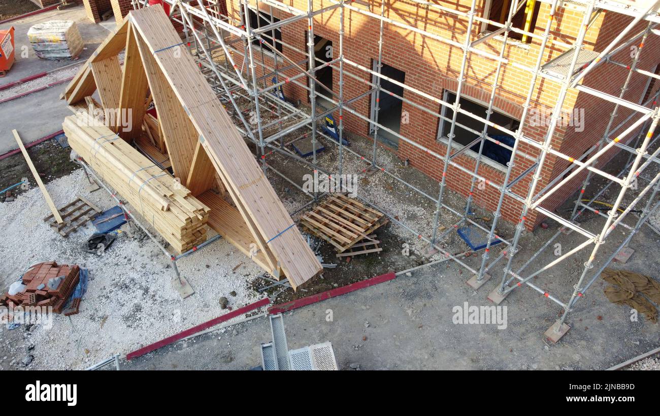 Aerial view of construction site building new residential houses Stock ...
