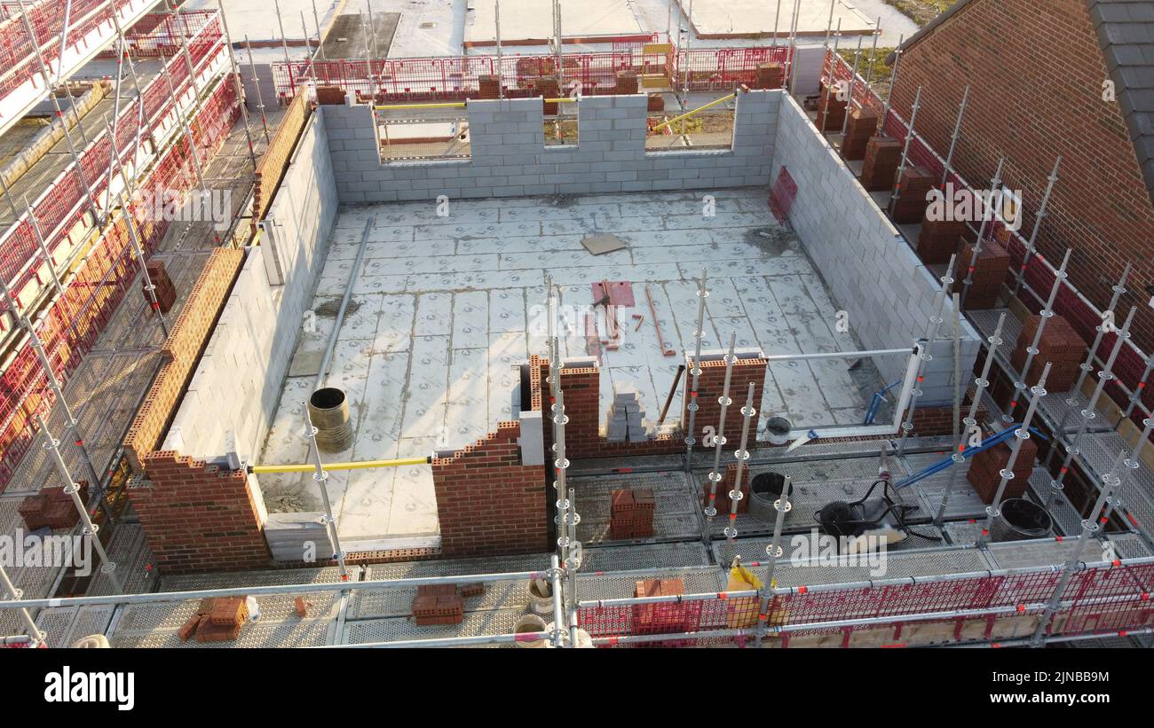 Aerial view of construction site building new residential houses Stock ...