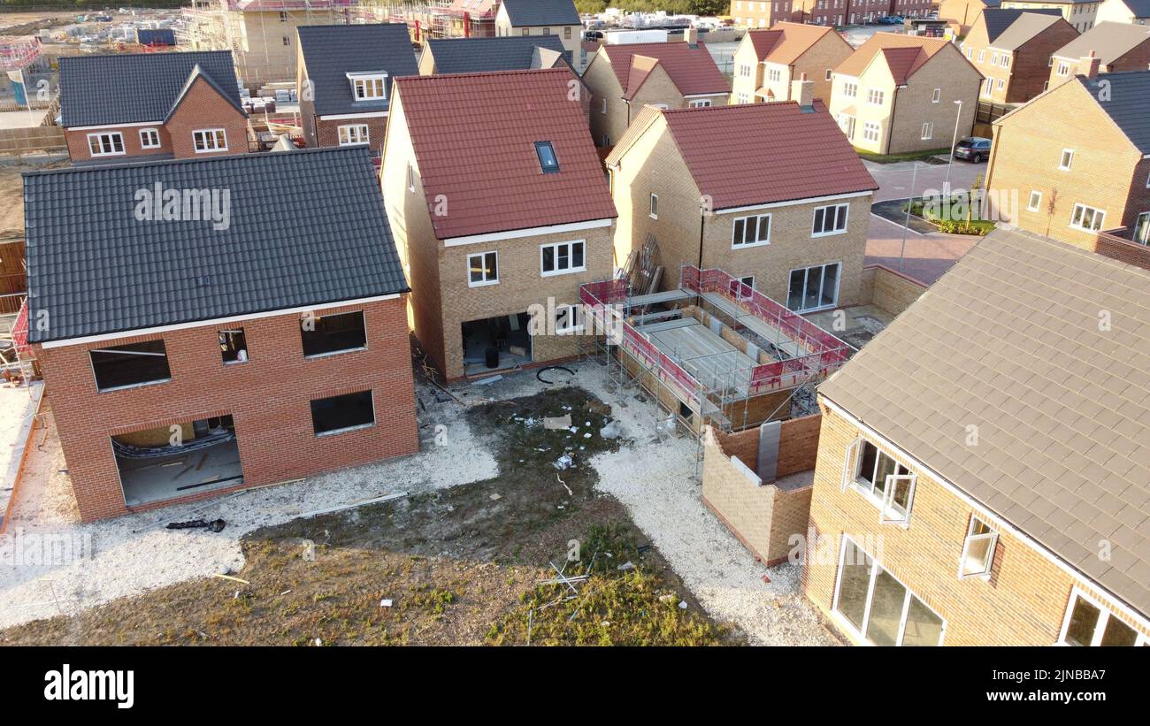 Aerial view of construction site building new residential houses Stock ...