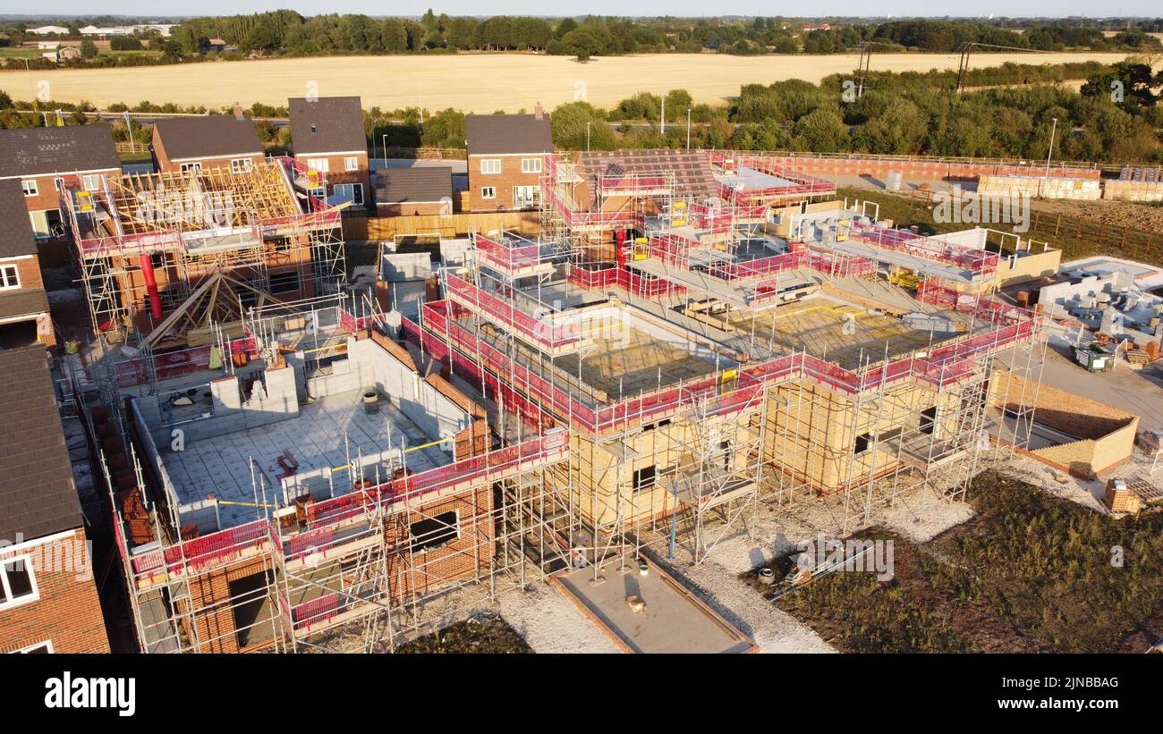 Aerial view of construction site building new residential houses Stock ...