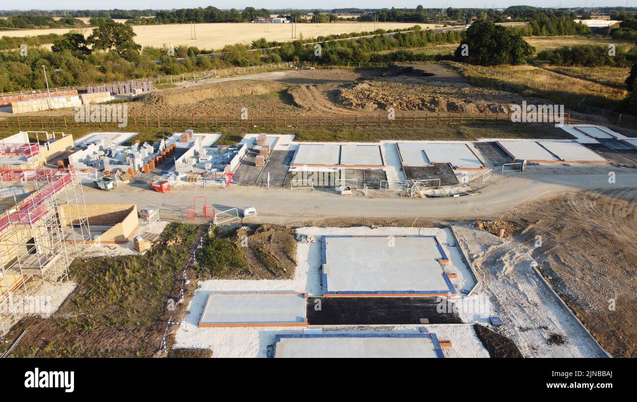 Aerial view of construction site building new residential houses Stock ...