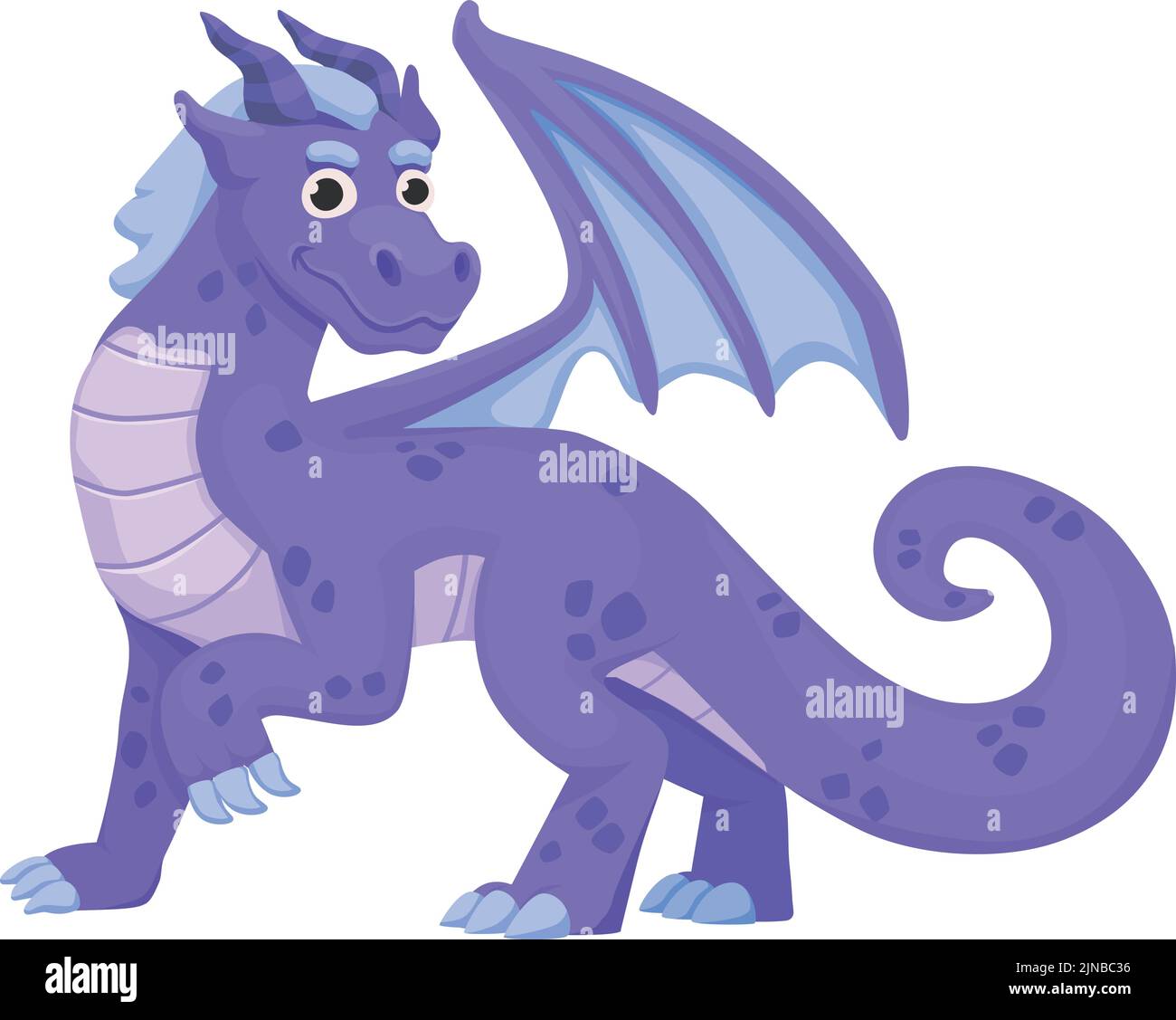 Smiling dragon. Cute cartoon reptile. Fairytale creature isolated on ...