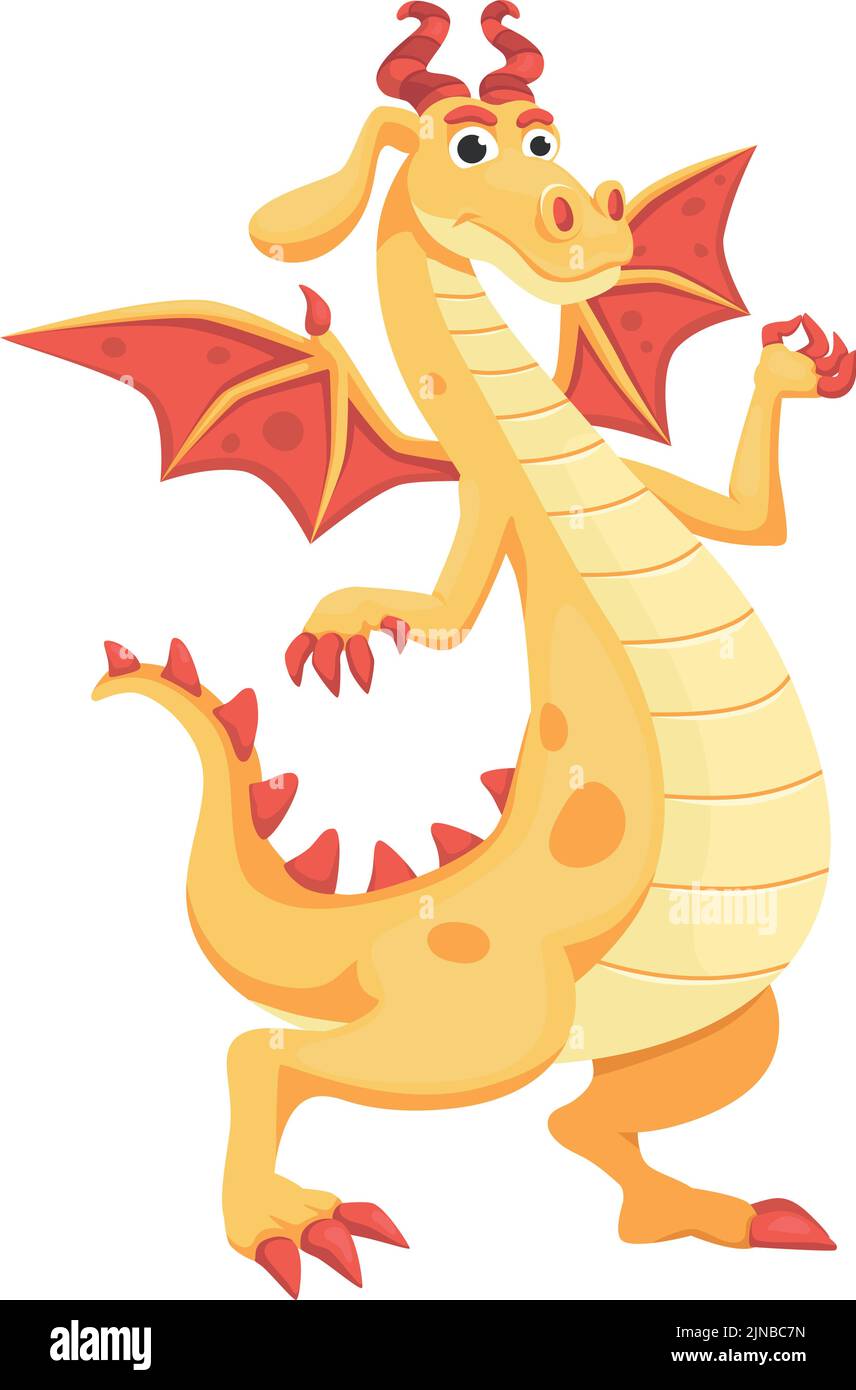 Funny dragon character. Cartoon magic fairytale creature isolated on ...