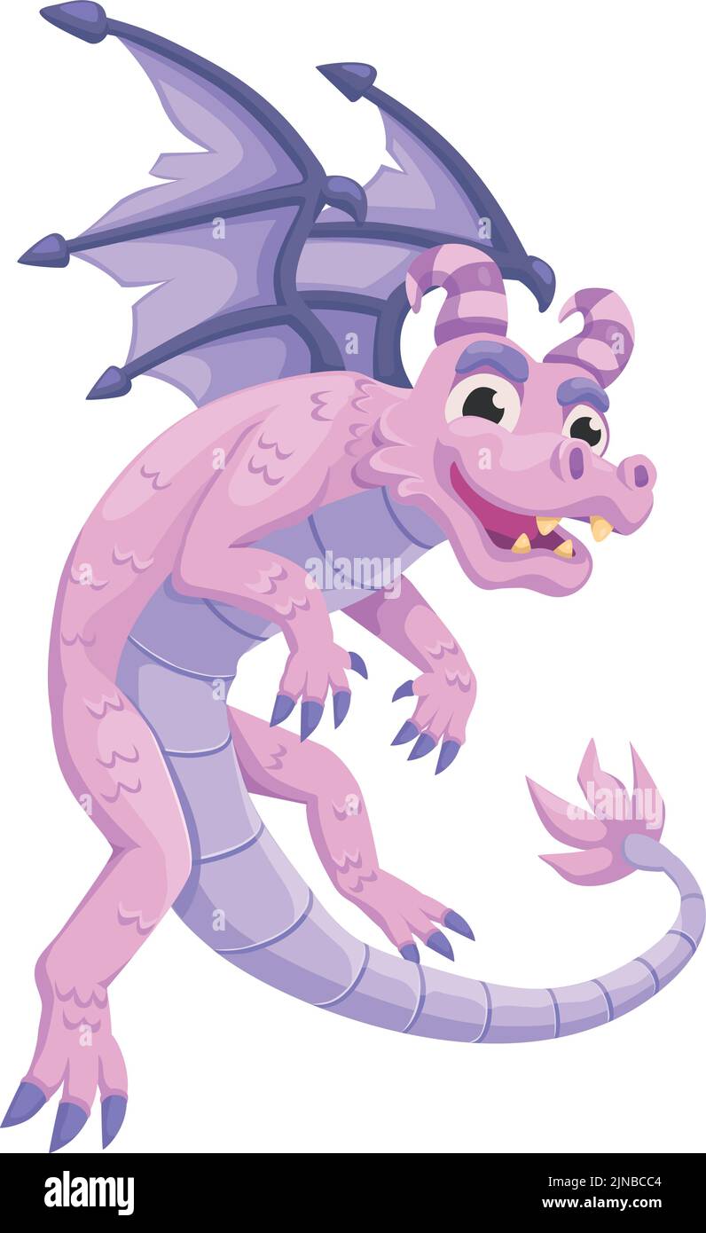 Flying dragon. Cartoon fantasy monster. Funny mascot isolated on white ...