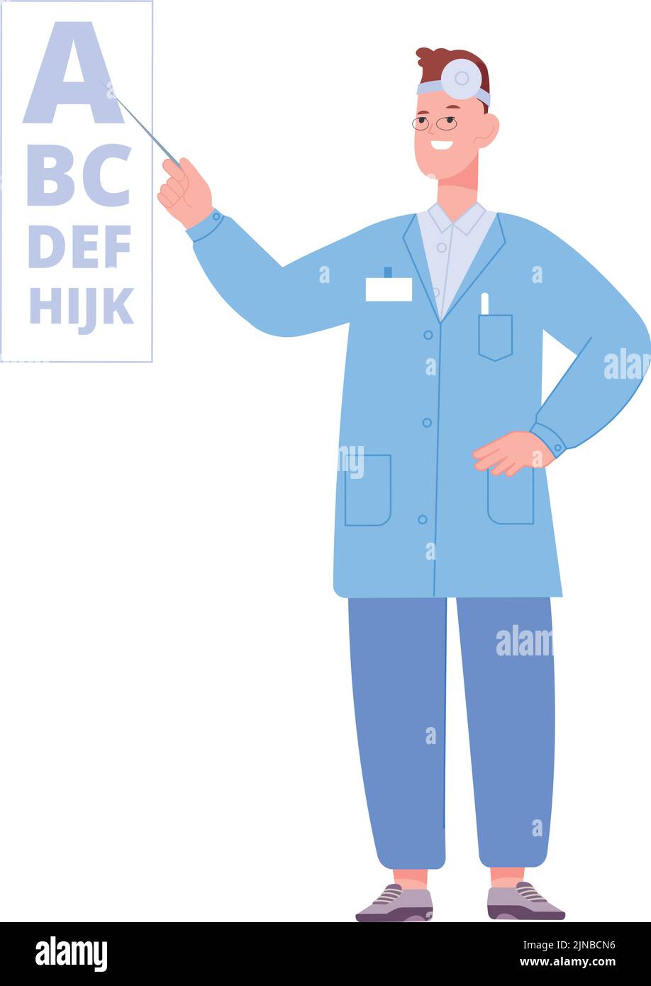 Doctor making vision check. Ophtalmologist sight examination isolated ...