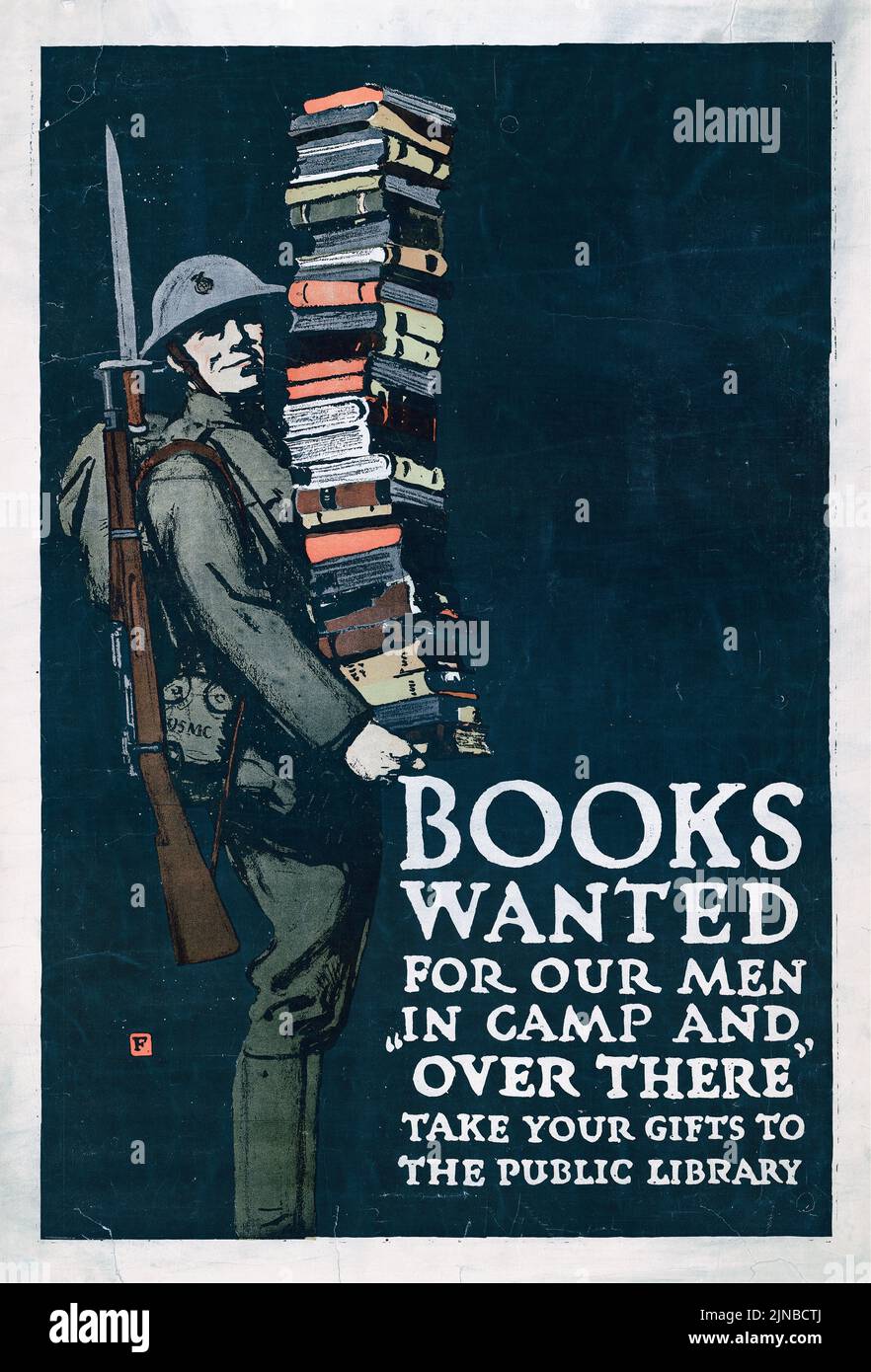Books wanted for our men in camp and over there, Take your gifts to the ...