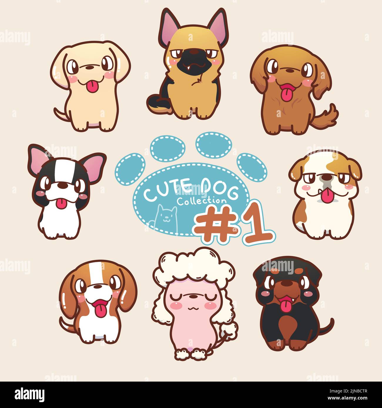 Cute Dog Collection 1 Stock Vector Image & Art - Alamy