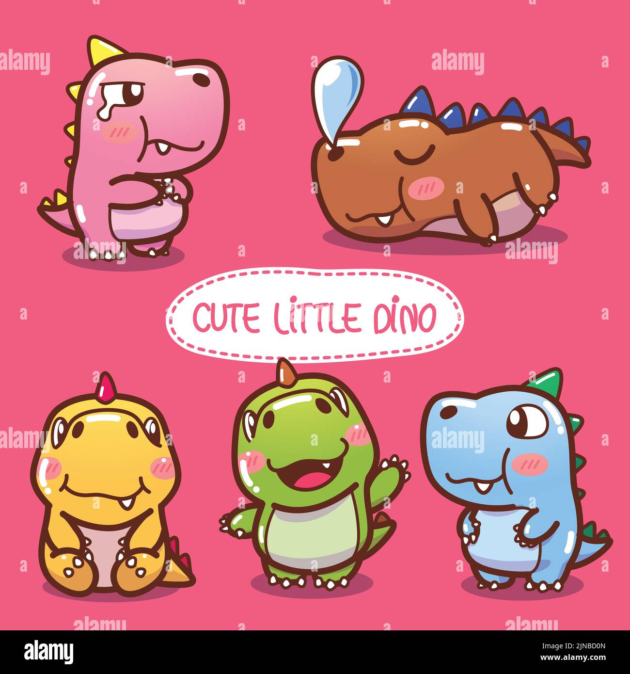 Cute Little Dino Stock Vector Image & Art - Alamy