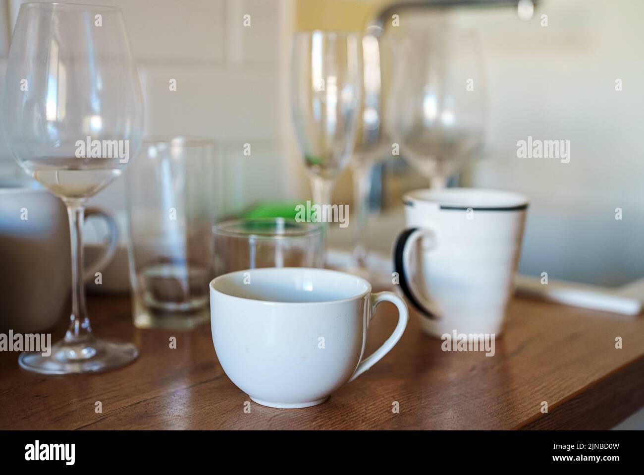 Unwashed dirty dishes after the holiday Stock Photo - Alamy