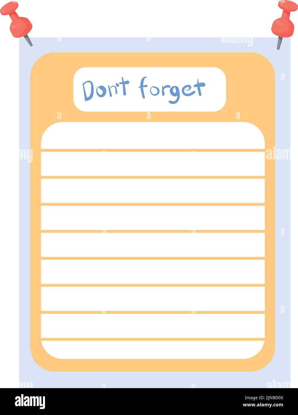 Cute memo note template. Do not forget sticky paper isolated on white ...