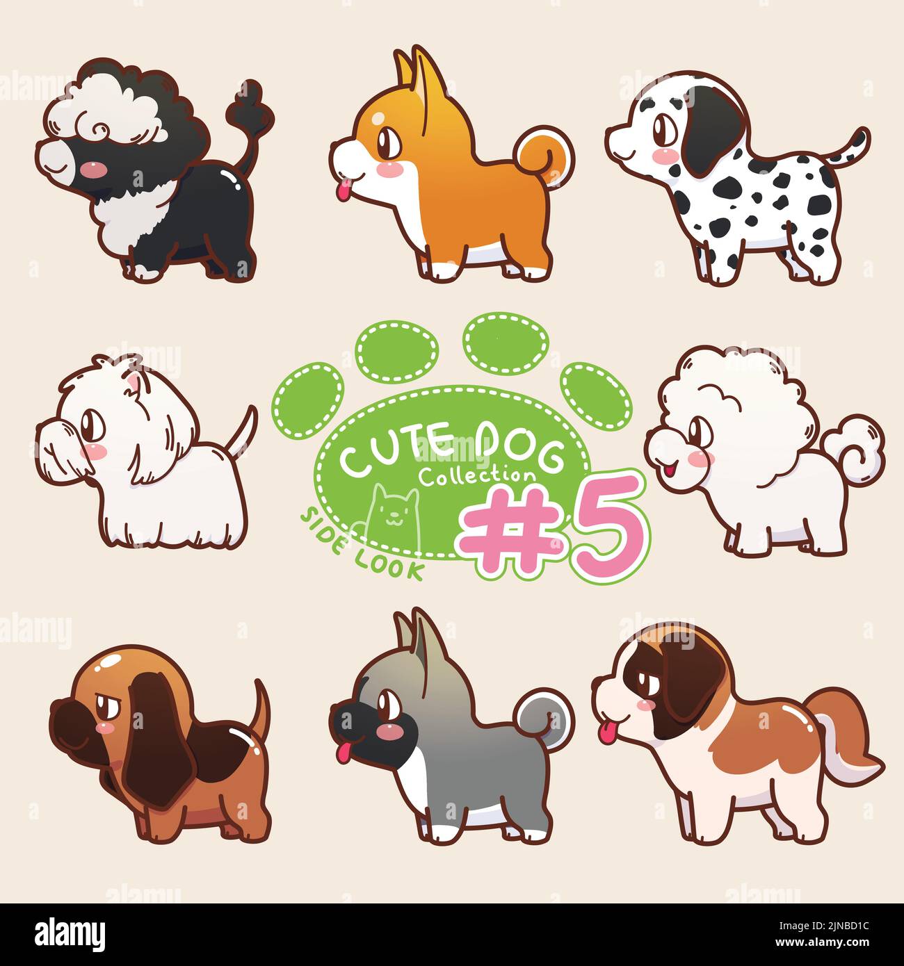 Cute Dog Collection 5 Stock Vector Image & Art - Alamy