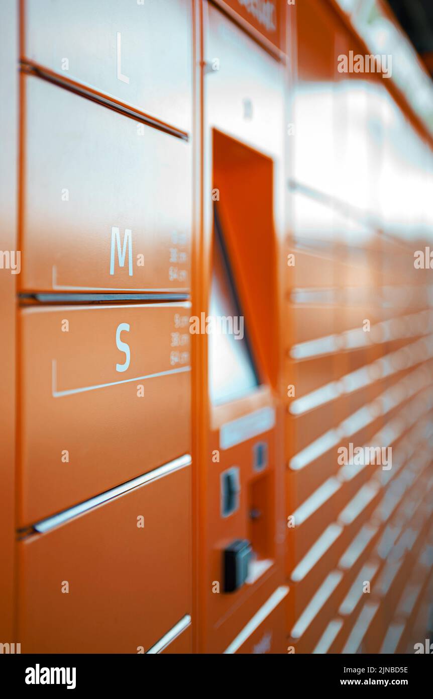 Postal terminal for automatic delivery of parcels Stock Photo - Alamy