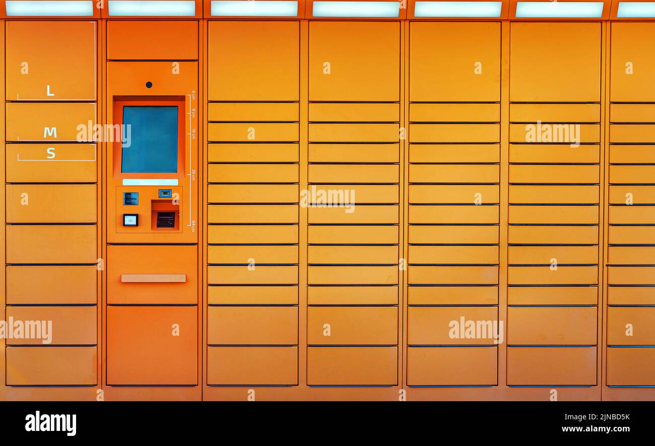 Postal terminal for automatic delivery of parcels Stock Photo - Alamy
